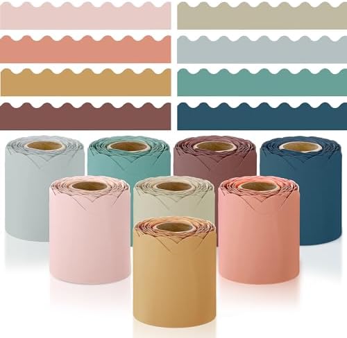 Amazon.com: Whaline 73.5Ft Colorful Bulletin Board Borders 8 Boho ...