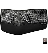 Amazon.com: DeLUX GM902 Wireless Ergonomic Split Keyboard Rechargeable ...