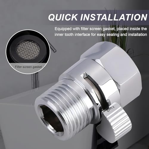 Water Flow Control Valve, Shower Head Shut Off Valve G1/2 Brass Shut ...