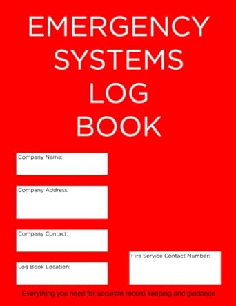 Emergency Systems Log Book: A4 Red Cover | Fire Alarm, Emergency ...