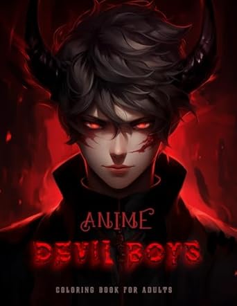 Amazon | Anime Devil Boys Coloring Book For Adults: Unleash the Dark ...