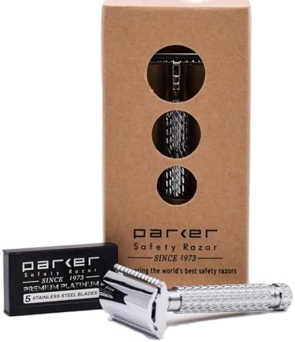 Amazon.com: Parker 87R Chrome Standard Length Handle Butterfly Open Double Edge Safety Razor for ...