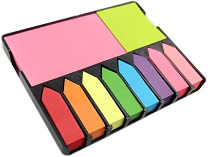 R H lifestyle Sticky Notes Set Memo Pad with 8 Sticky Tabs, Bright Neon ...