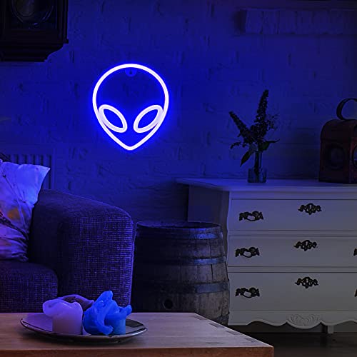 Snapklik.com : Lumoonosity Alien Neon Sign, Blue Alien Decorations Neon ...