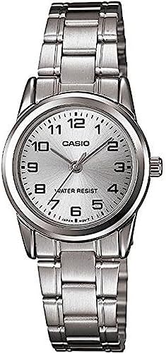 Casio Women's Silver Dial Stainless Steel Analog Watch - LTP-V001D ...