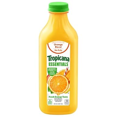 Amazon.com : Tropicana Essentials 100% Orange Juice Blend, No Pulp ...