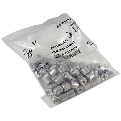 Fehr Aluminum Swage Stops for 3/32" Wire Rope Cable, Made in USA. Pack ...