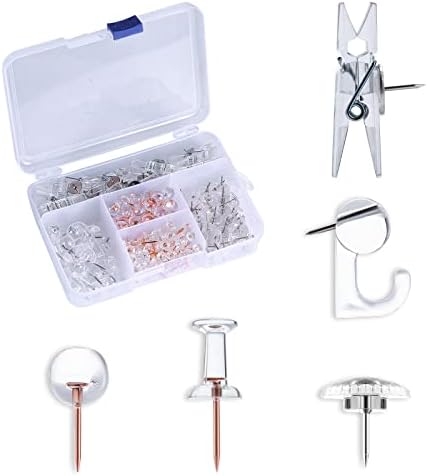 Amazon.com: Utron 235 Pcs Push Pins Set, Clear Push Pins, Thumb Tacks ...