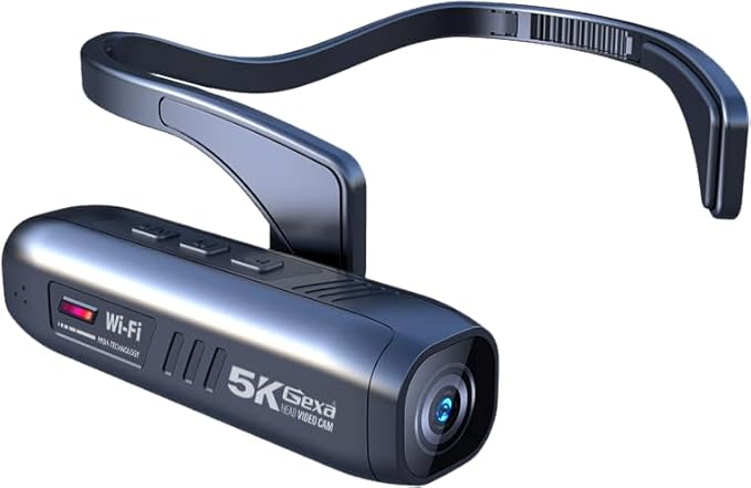 Amazon | Gexa(ジイエクサ) 5K ウェアラブルカメラ ヘッドマウントカメラ ヘッドカメラ アクションカメラ 手ブレ補正 ハンズフリー 縦型動画撮影 Wi-Fi 512GB対応 ...