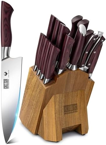 Amazon.com: HOSHANHO Knife Set with Magnetic Knife Holder, 6 Pieces ...
