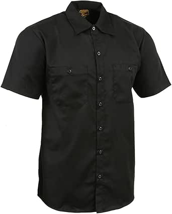 Milwaukee Leather Mdm11669 MDM11669 BLK Camisa de Trabajo Resistente ...