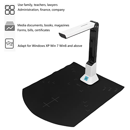 USB2.0 High Definition Scanner, A4 5V Foldable 8MP Document Camera ...