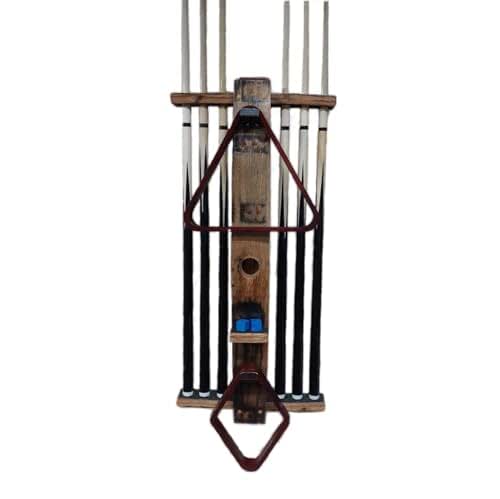 Amazon.com: Bourbon Barrel Stave Pool Cue Rack/Billiard Cue Shelf ...
