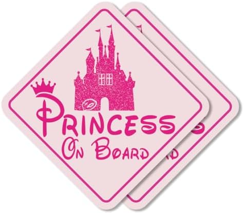 Amazon.com: Sticky Expressions | Princess On Board Sticker for Cars (2 ...