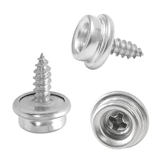 Moicstiy 60Pcs 3/8 Inch Stainless Steel Screws Snaps, Fastener Screw ...