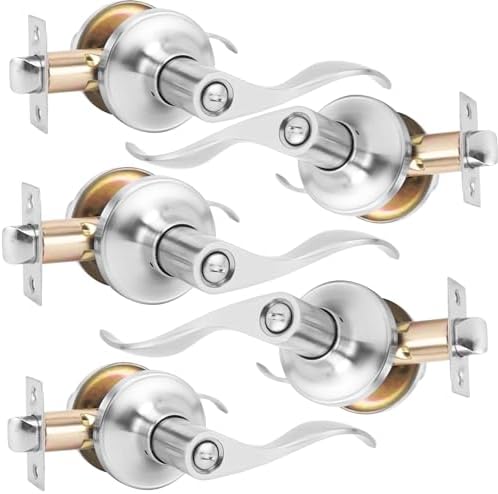 RSYEKU Brushed Nickel Door Handle Interior Door Levers Privacy,Door ...