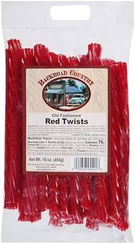 Backroad Country Old Fashioned Red Twists - Licorice Candy - Made in ...