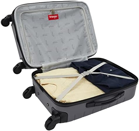 Wrangler Luggage Set Smart Hardside with USB Charging Port : Amazon.co ...
