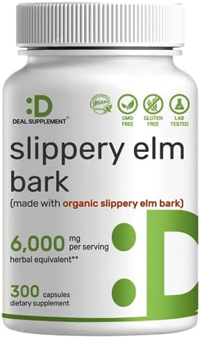Amazon.com: DEAL SUPPLEMENT Slippery Elm Capsules, 6,000mg Per Serving ...