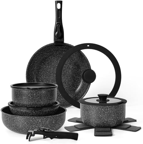 Amazon.com: Amazon Basics Non Stick 8-Piece Kitchen Cookware Set ...