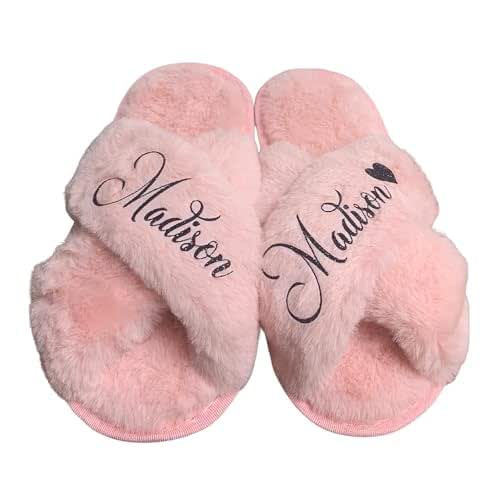 Amazon.com: Personalized Girls Slippers for Kids Ages 3 to 10 Years ...
