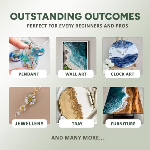 Magnifico One Resin - 1.2 KG (3:1) Clear UV-Resistant Epoxy Resin Art ...