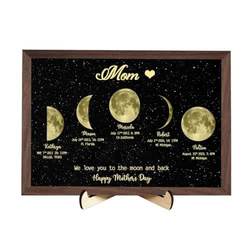 Amazon.com: Annrad Personalized Mothers Day Moon Phase for Mother's Day ...
