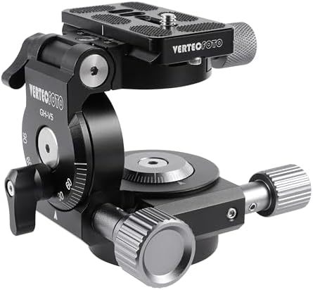 VERTECFOTO Geared Tripod Head: Minimized Backlash; Smooth & Light Micro ...