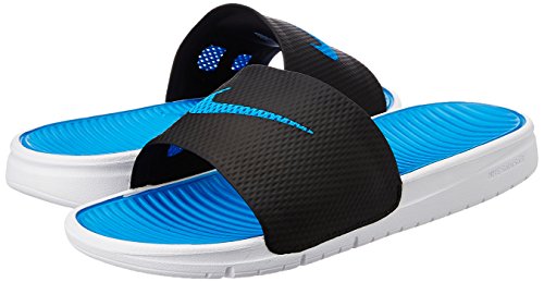 Nike Men's Benassi Solarsoft Slide Photo Blue,Black,White Sandals and ...