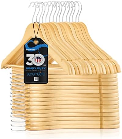 Amazon.com: Premium Wooden Hangers 20 Pack - Durable Non Slip Coat ...