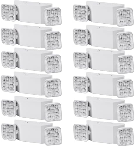 12 Pack Commercial LED Emergency Lights Fixture, Emergency Light with ...