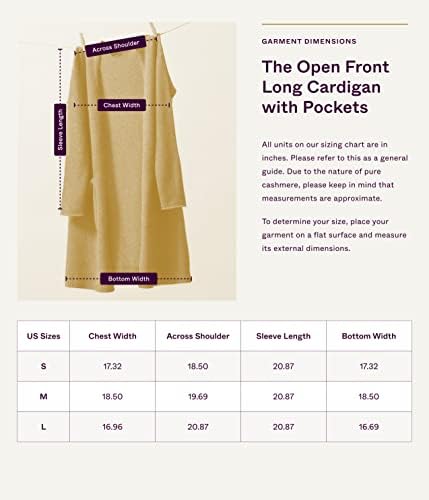 State Cashmere Mid-Length 100% Pure Cashmere Open Cardigan Long Sleeve ...