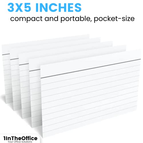 Snapklik.com : 1InTheOffice Index Cards 3x5, Ruled Lined Flashcards ...