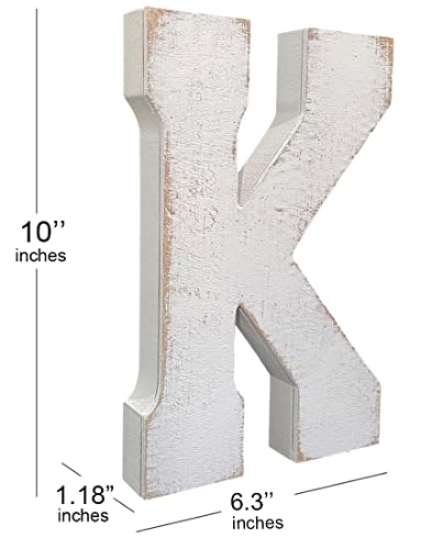 Snapklik.com : ABELOTS Large Wood Letter Distressed White Wash Alphabet ...