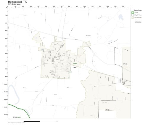 Amazon.com : ZIP Code Wall Map of Hempstead, TX ZIP Code Map Not ...