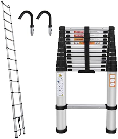 16.4ft Telescoping Ladder Aluminum Folding Ladder with 2 Detachable ...