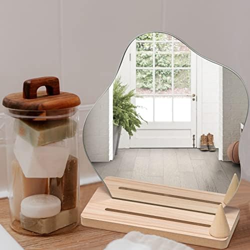 Amazon.com: NeuType Glass Makeup Mirror for Desk with MDF Base ...