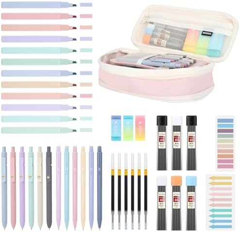 Amazon.com: 47PCS Aesthetic School Supplies with Cute Pencil Case 12 ...
