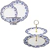 Amazon.com | ACMLIFE 12-Piece Bone China Dinnerware Set, Blue and White ...