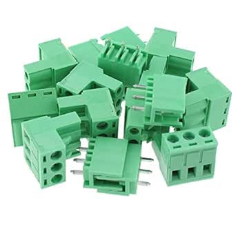 MTQY 10 Sets Straight Plug-in 3-Pin Screw Terminal Block Connector ...