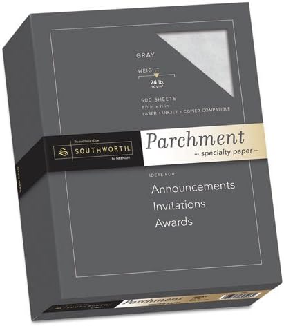 Amazon.com: Southworth Parchment Specialty Paper, Gray, 24lb, 8 1/2 x ...
