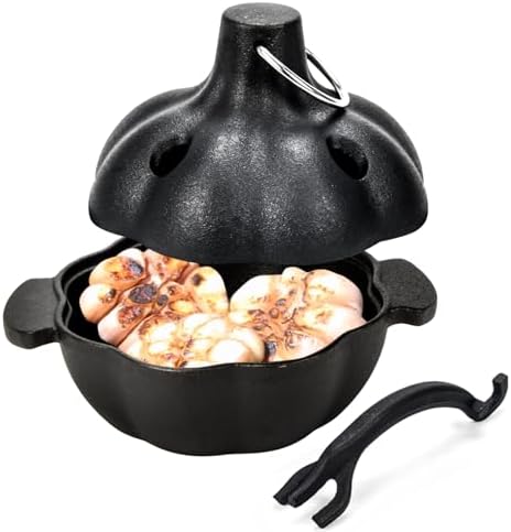 Amazon.com: IPROUDER Cast Iron Garlic Roaster with Handle, Smoker ...