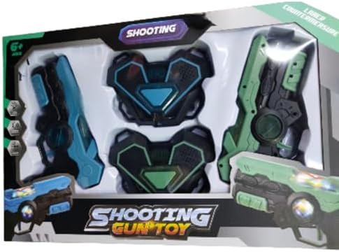 Shooting Gun Toy Set with Sensor Vest, 2 Player Infrared Laser Tag ...