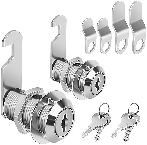 Cabinet Locks with Keys 2 Pack 1-1/8" Cam Locks Cabinet Locks Keyed ...