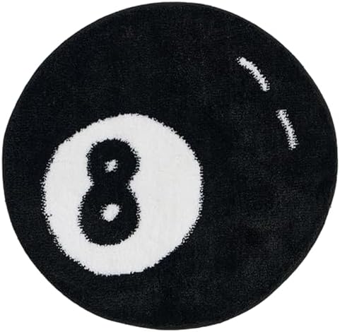 Amazon.com: 8 Ball Rug 24/32in Black Round Rug, Non-slip TPE bottom ...