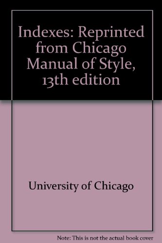 『Indexes: Reprinted from "Chicago Manual of Style", 13th - 読書メーター