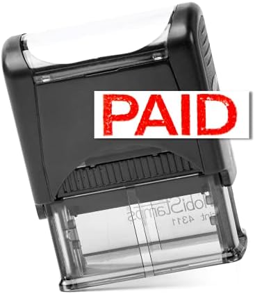 Amazon.com : Self Inking Rubber Stamp, Refillable Red Ink Preinstalled ...