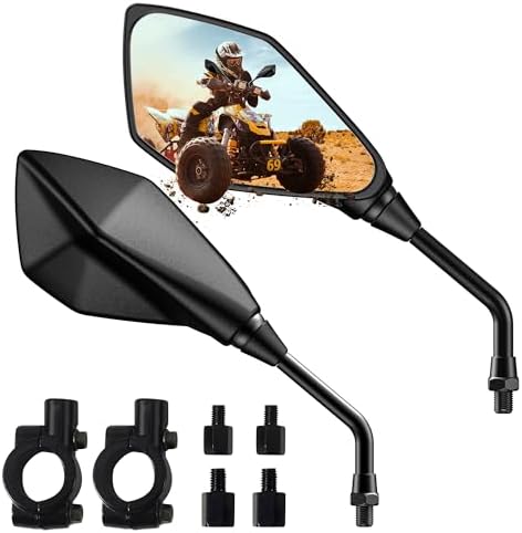 ATV Mirror, Esploratori Motorcycle Rear View Mirrors for Bike Scooter ...