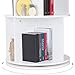 Relaxdays Rotating Bookshelf, Round Mobile Bookcase, Wood, CD & DVD ...