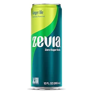 Amazon.com: Zevia Zero Calorie Soda, Ginger Ale, 12 Ounce Sleek Can : Grocery & Gourmet Food